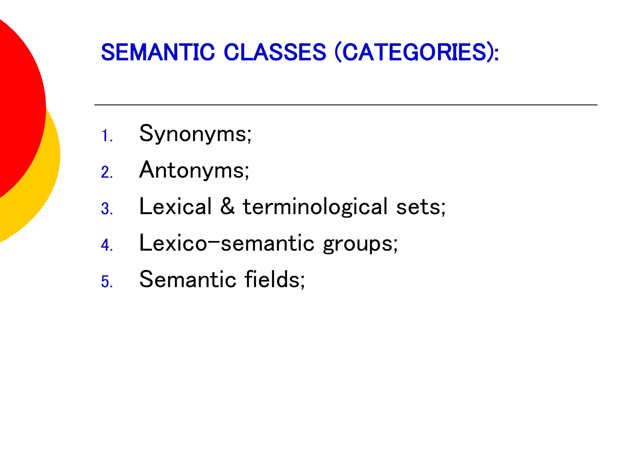 Semantic classification of the words.ppt