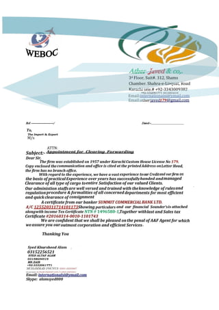 INTRODUCTION COMPANY PROFILE IMPORT EXPORT WITH TRANSPORT | PDF