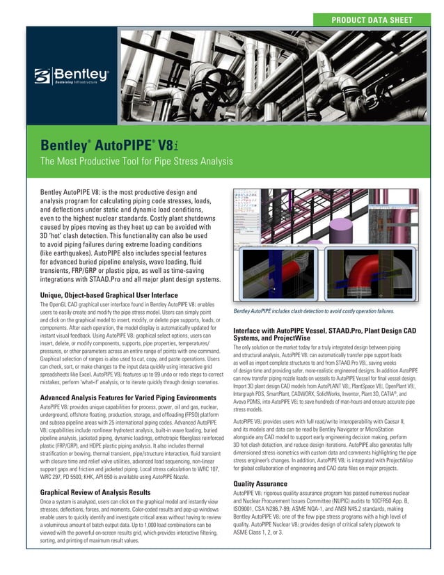 AutoPIPE - ProductDataSheet | PDF