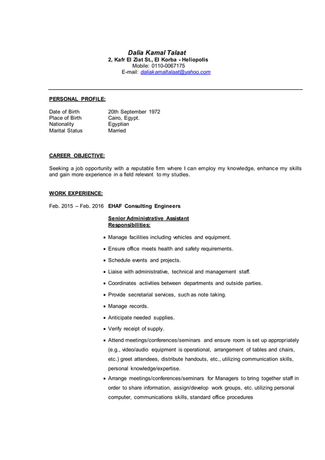 Dalia Kamal Talaat - CV | PDF