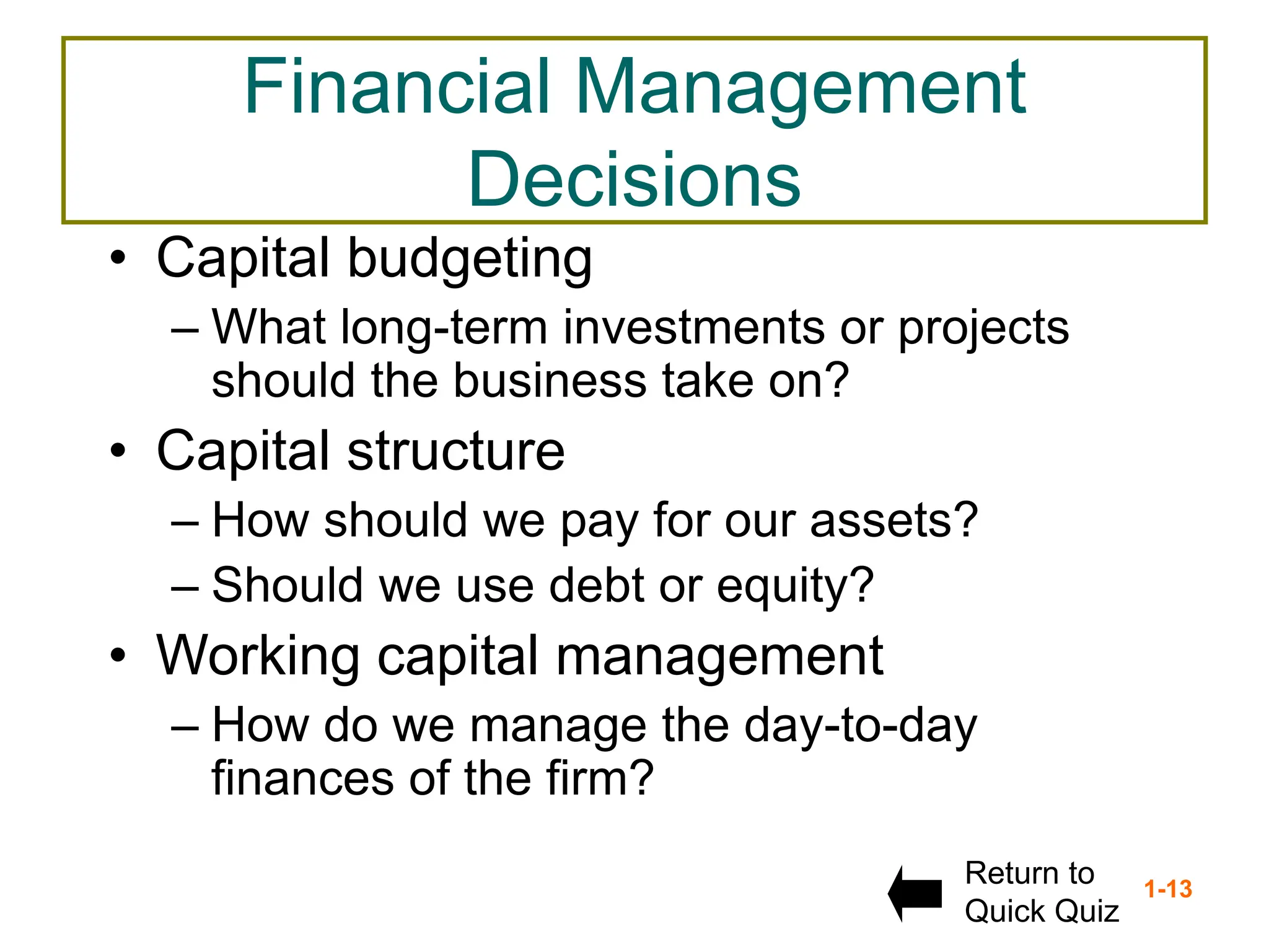 Chapter 1 Introduction to financial management | PPT