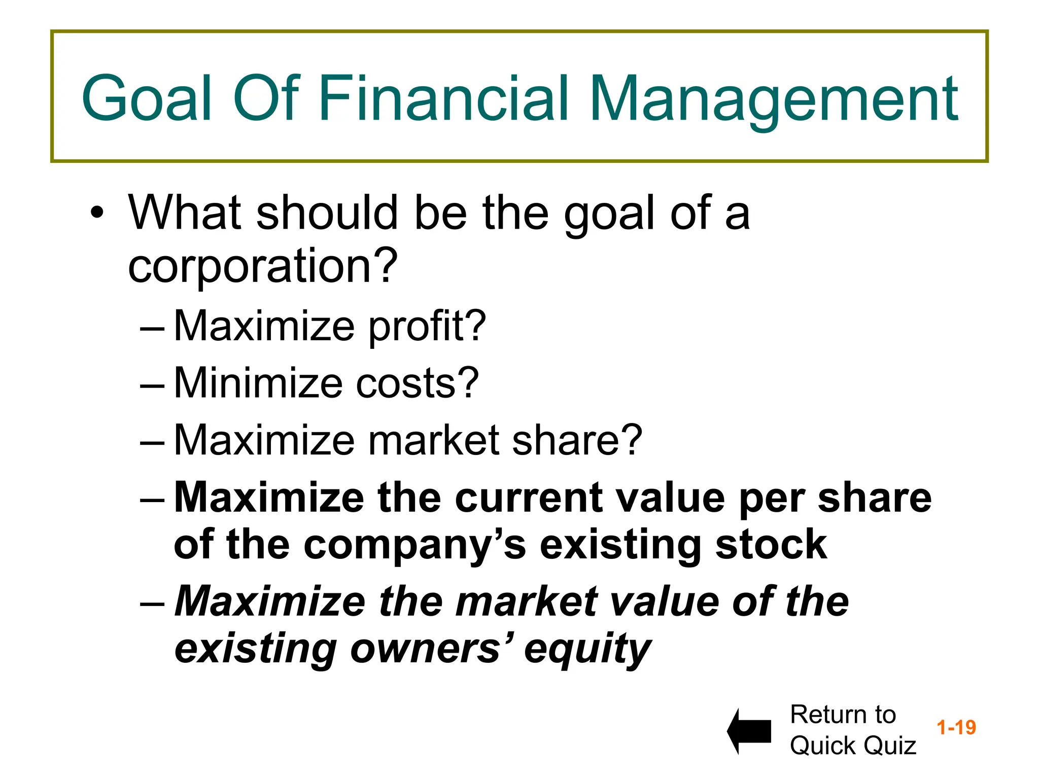 Chapter 1 Introduction to financial management | PPT