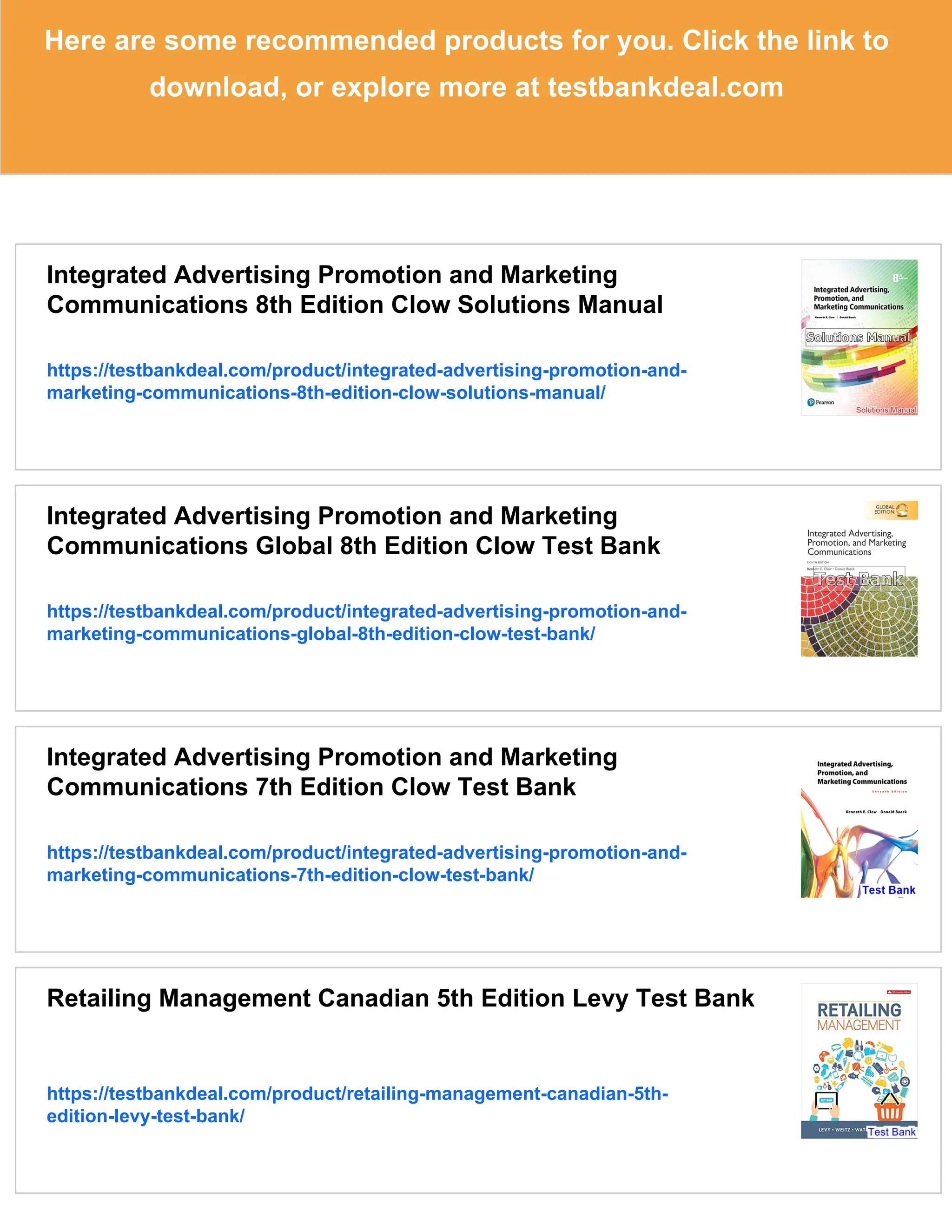 Integrated Advertising Promotion and Marketing Communications 8th ...