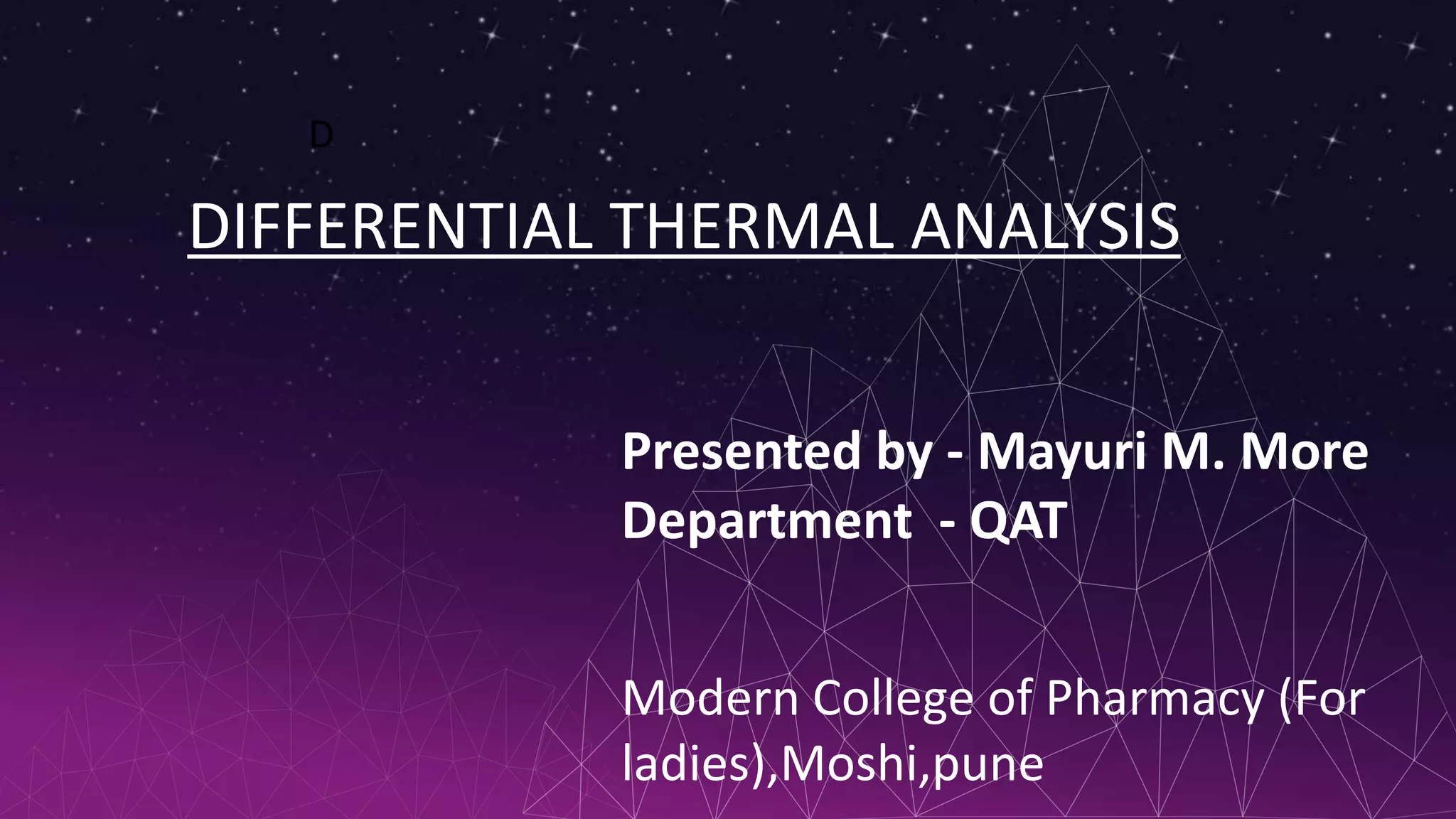 Differential Thermal Analysis | PPTX
