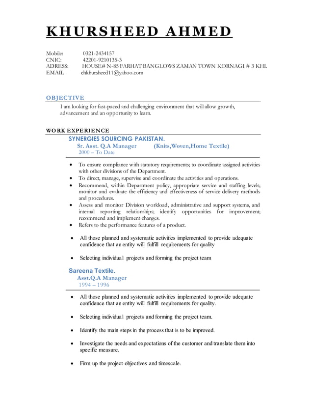Khursheed cv | DOCX