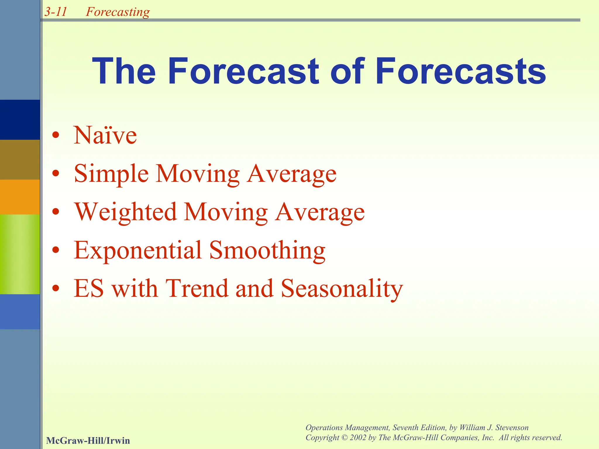 introduction to forecasting in operations management Chapter 3.ppt