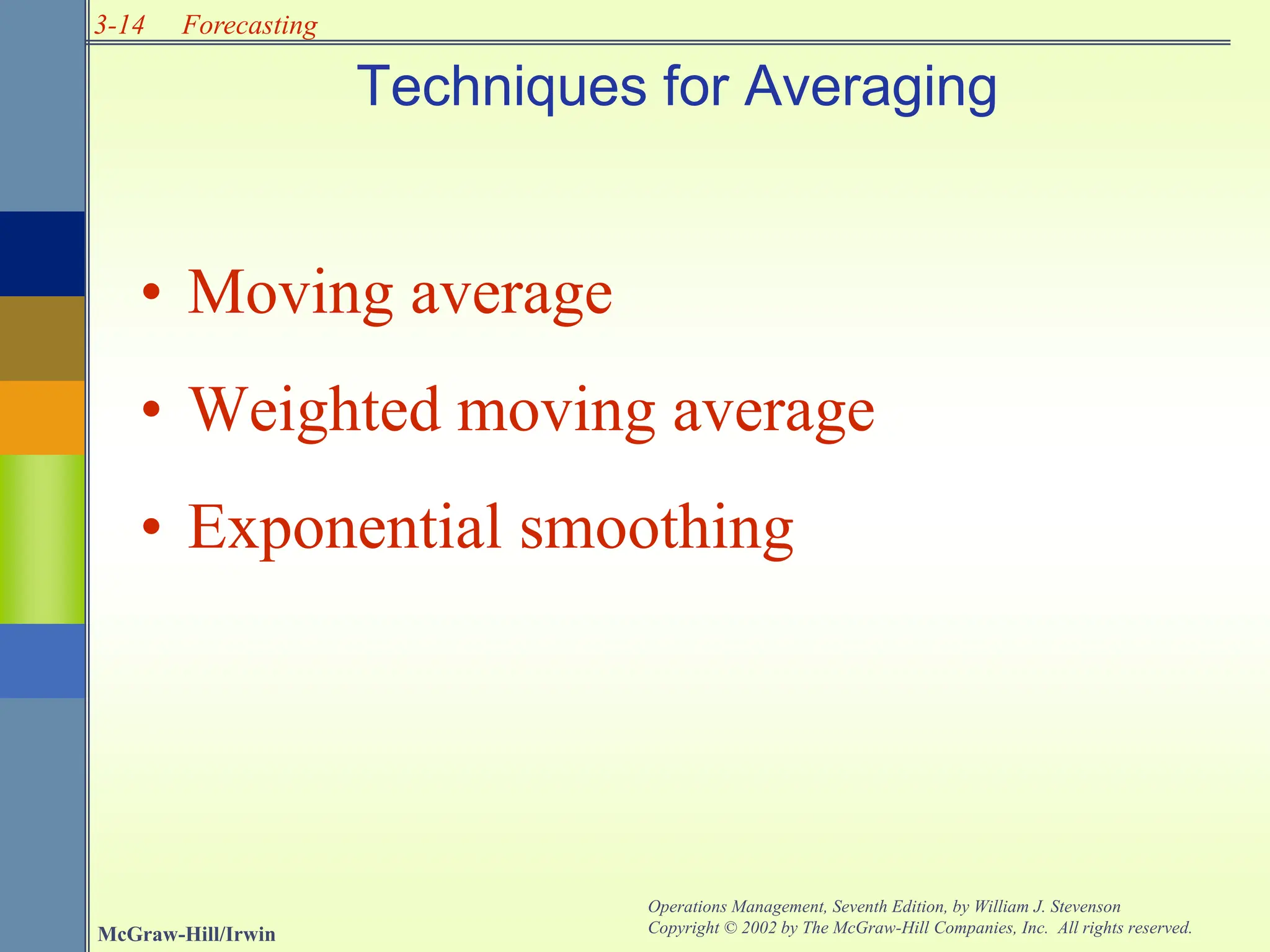 introduction to forecasting in operations management Chapter 3.ppt