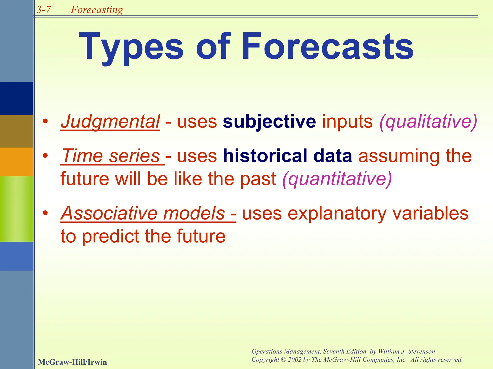 introduction to forecasting in operations management Chapter 3.ppt