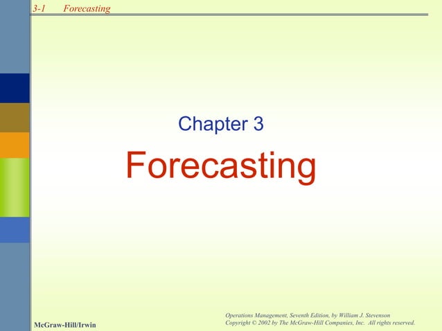 introduction to forecasting in operations management Chapter 3.ppt | Business Accounting ...