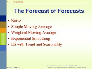 introduction to forecasting in operations management Chapter 3.ppt