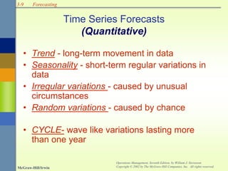 introduction to forecasting in operations management Chapter 3.ppt