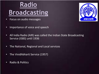 Broadcasting: Television, Radio and E-media | PPTX