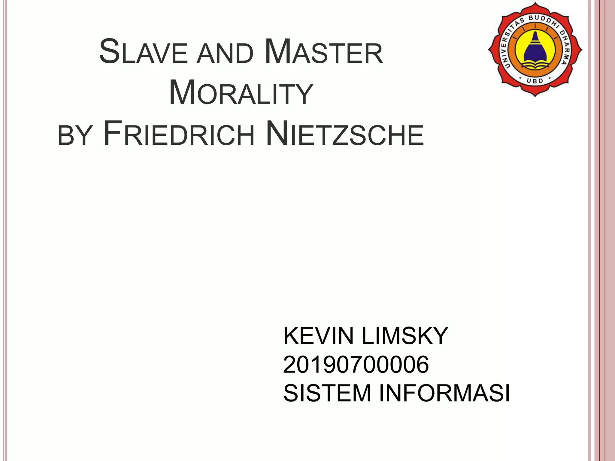 Slave and Master Morality | PPTX