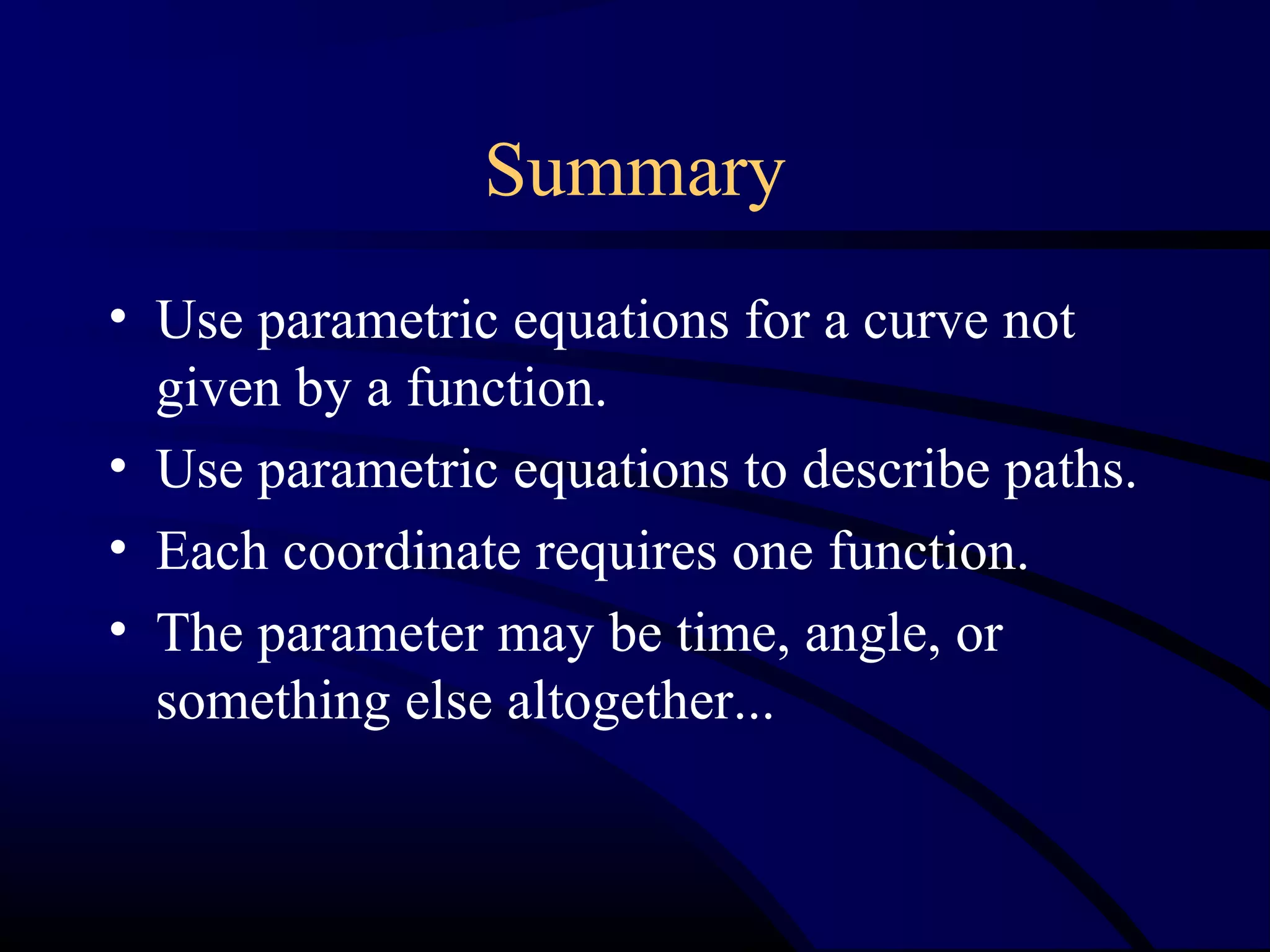 1579 parametric equations | PPT