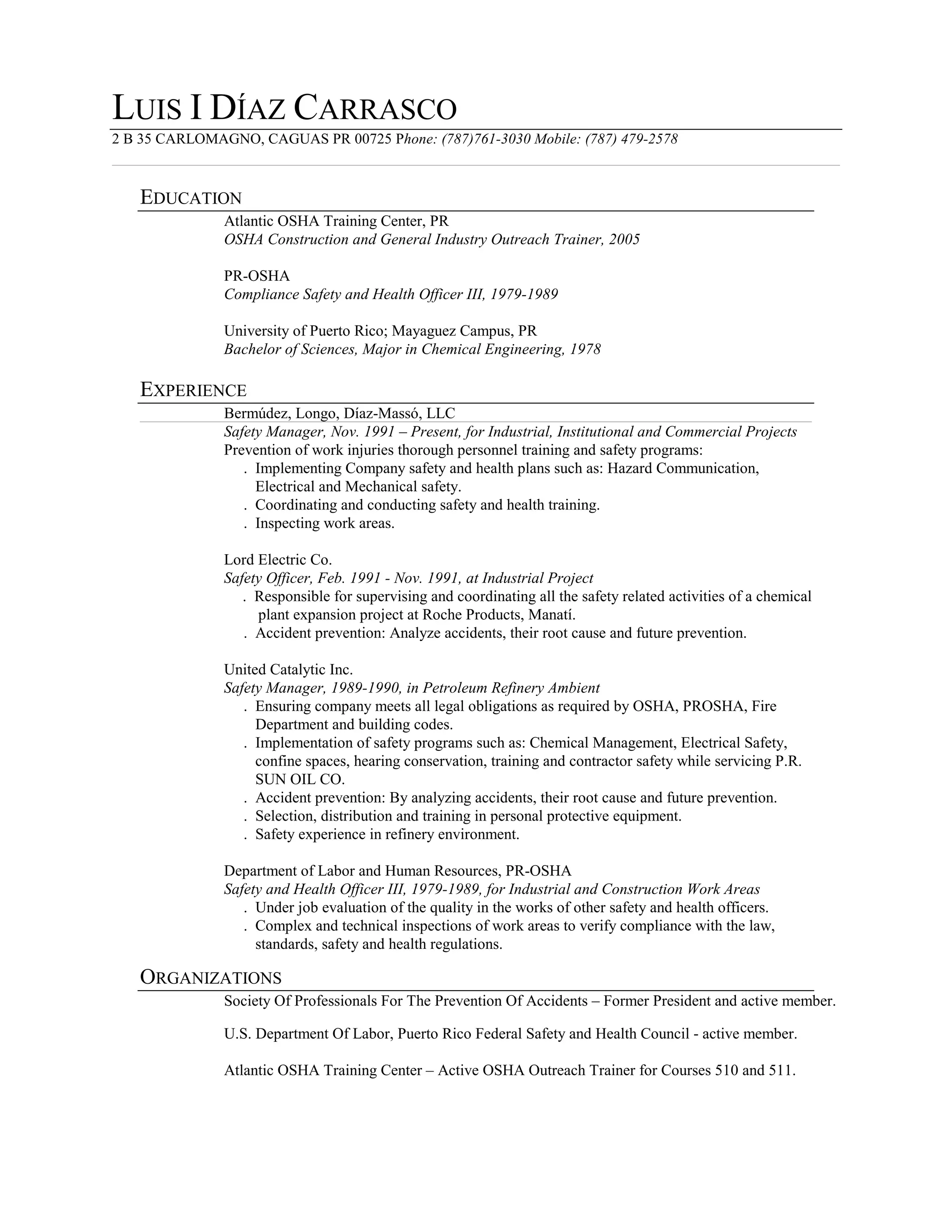 RESUME - Luis I Diaz (2) | PDF