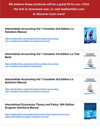 Intermediate Accounting Vol 1 Canadian 2nd Edition Lo Test Bank | PDF