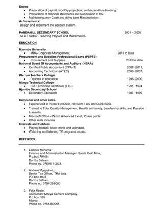 Updated CV- Meshack | PDF