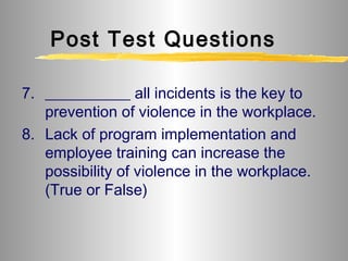 Workplace Violence | PPT