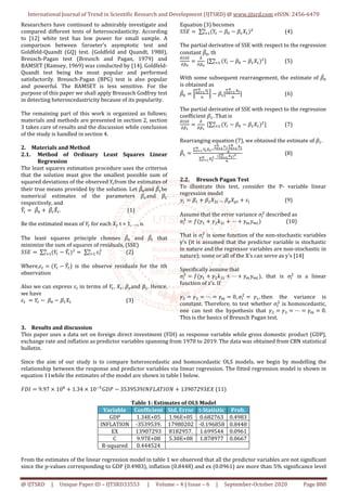 Comparative Analysis of Heteroscedastic and Homoscedastic OLS Models | PDF
