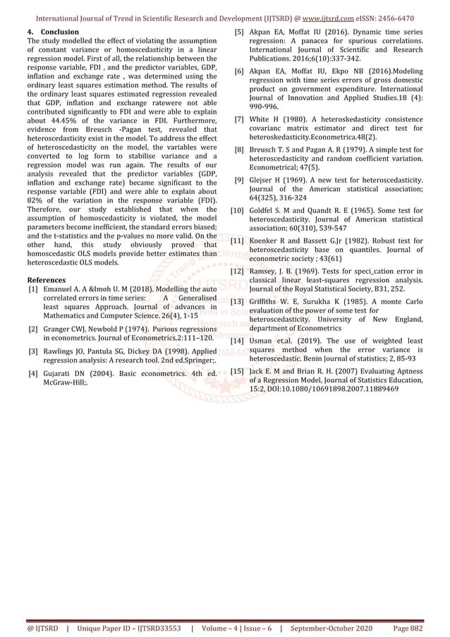 Comparative Analysis of Heteroscedastic and Homoscedastic OLS Models | PDF
