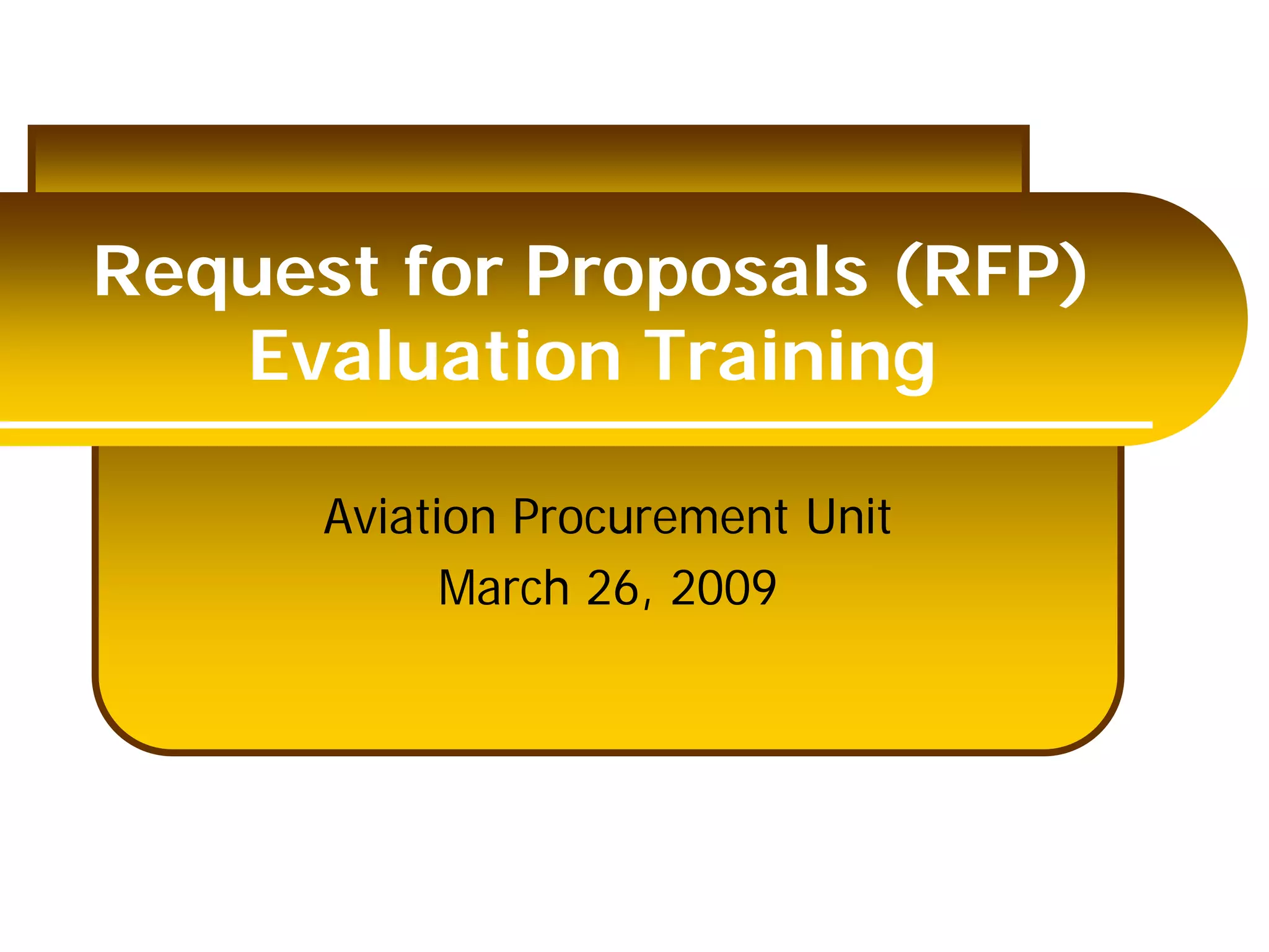RFP Evaluation Training | PDF
