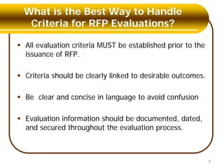RFP Evaluation Training | PDF
