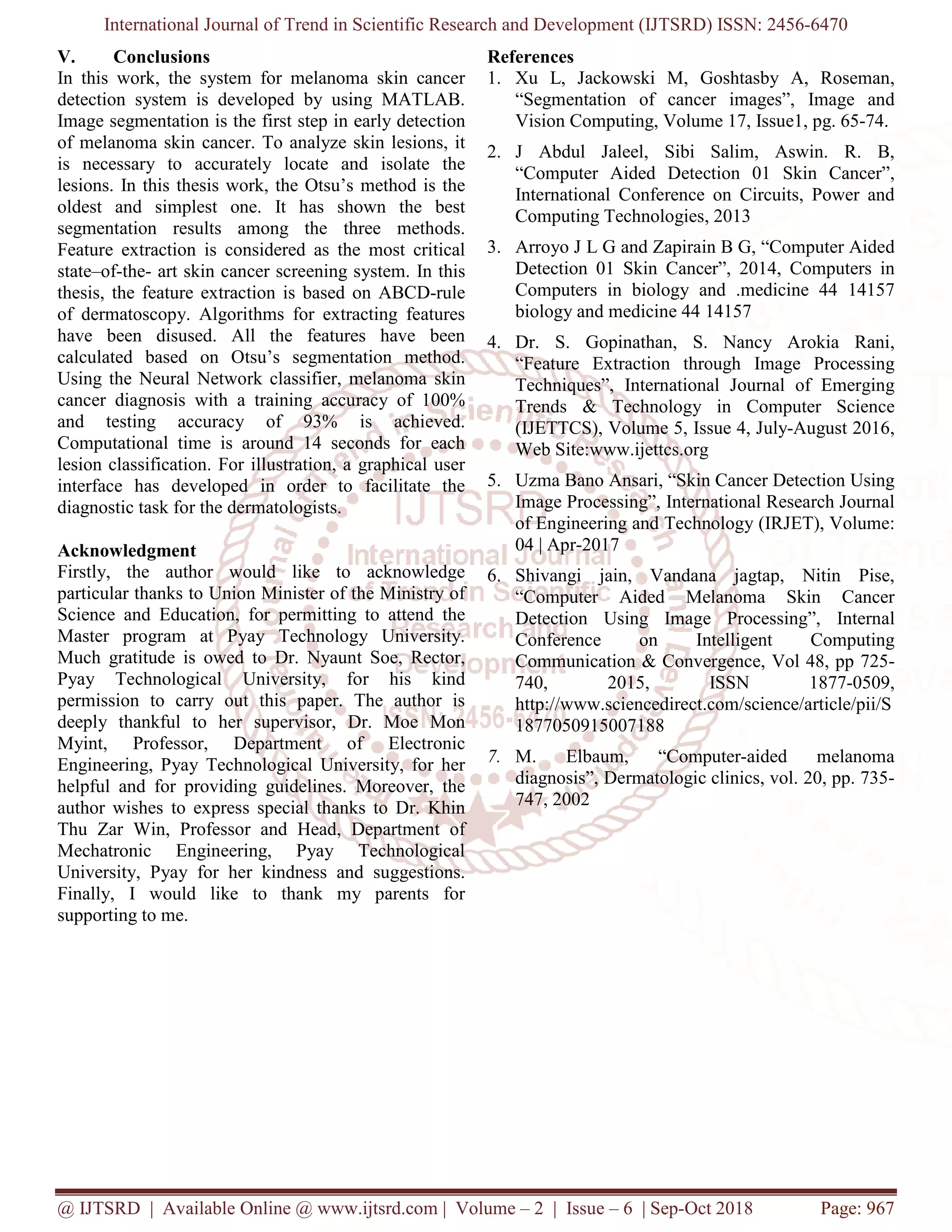 Skin Cancer Detection using Digital Image Processing and Implementation ...