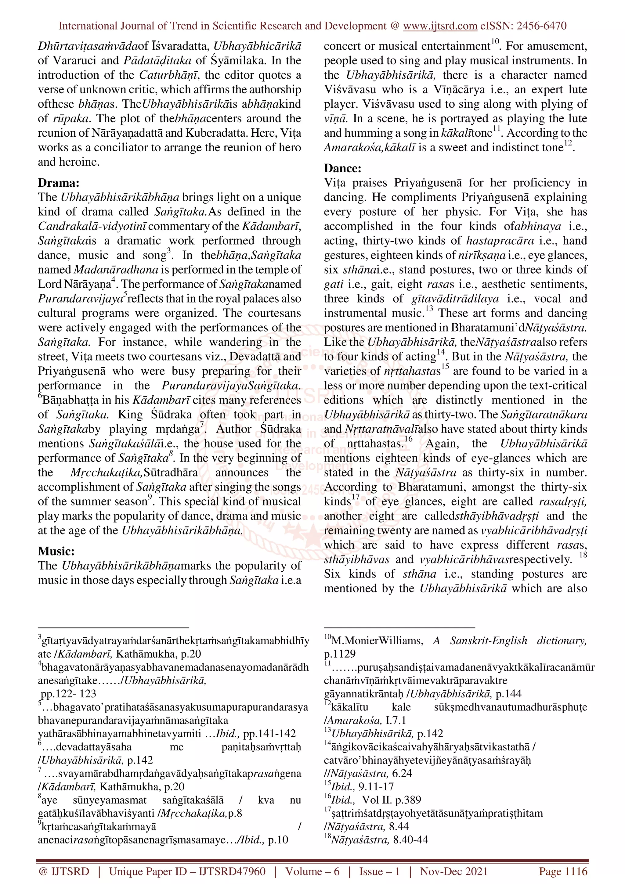 Socio Cultural Aspects of the Society as Depicted in the UbhayÄ bhisÄ ...