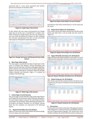 Student Attendance Management System with Fingerprint Software | PDF
