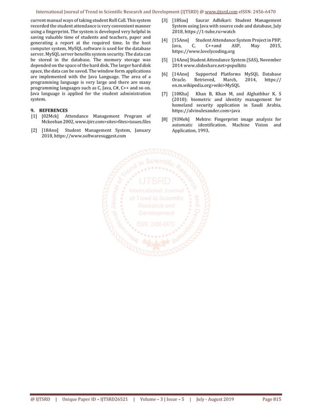 Student Attendance Management System with Fingerprint Software | PDF