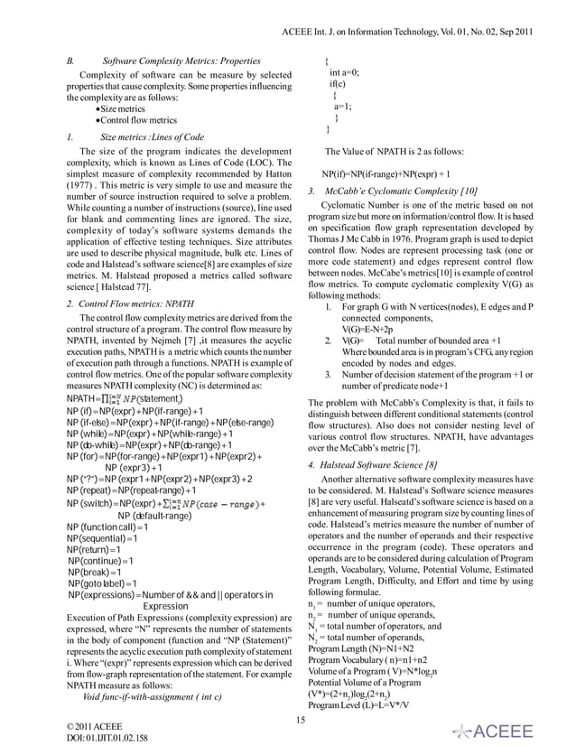 Analysis Of Software Complexity Measures For Regression Testing Pdf Web Development Internet