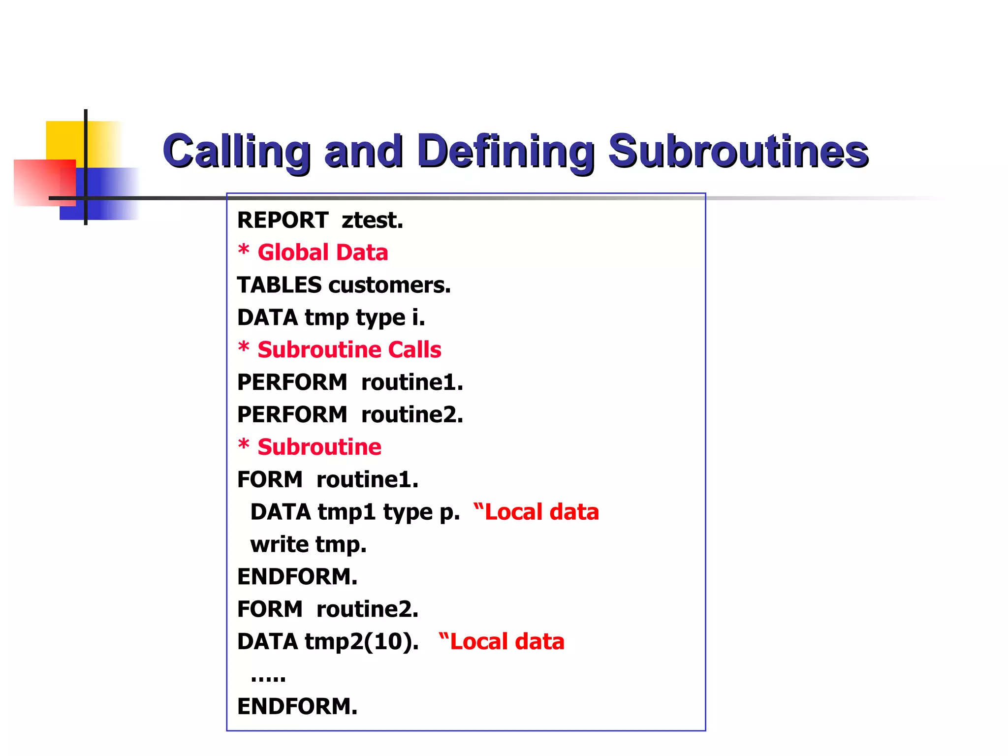 Modularization And Catch Statement Ppt 6061