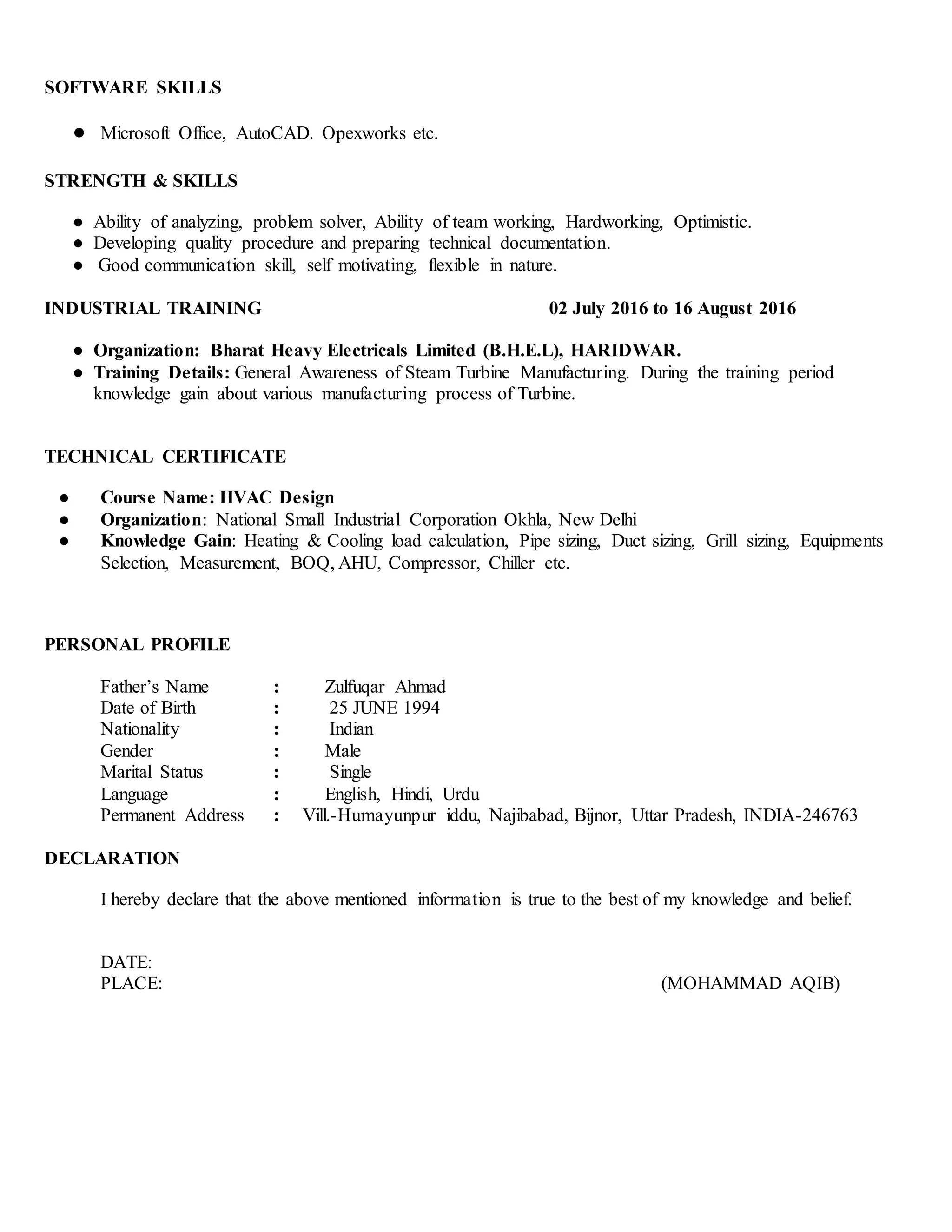 Resume-Mohd Aqib | DOCX