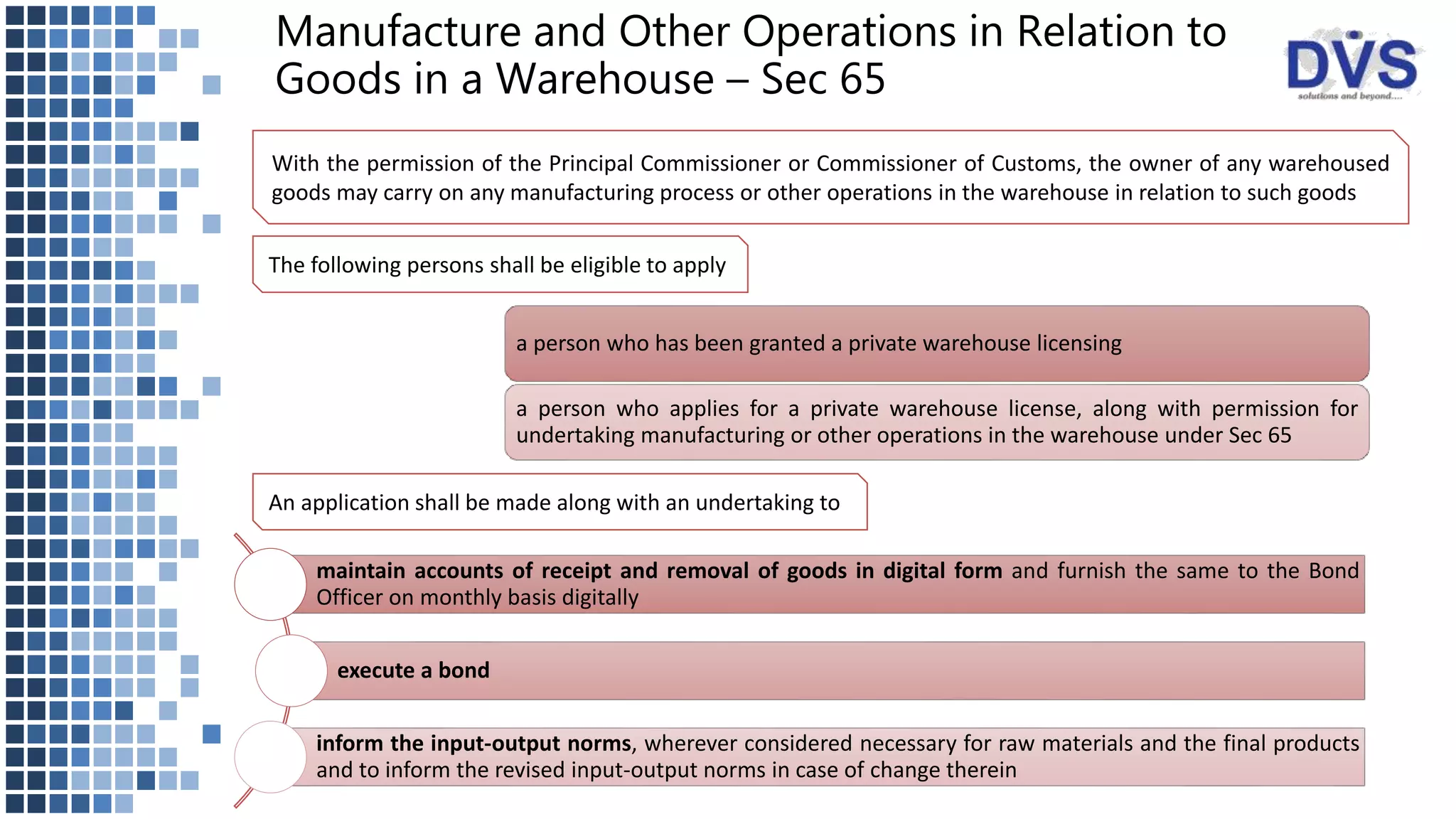 Provisions related to warehousing under customs duty | PPTX