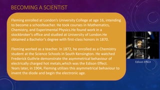 Biography Of Sir John Ambrose Fleming | PPTX