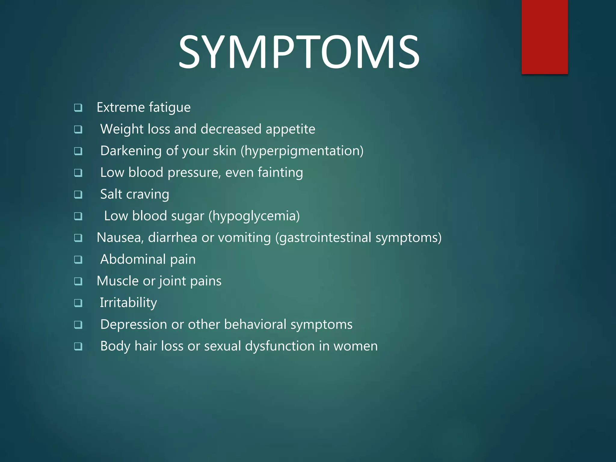 addison's disease ppt by ankita patel | PPTX