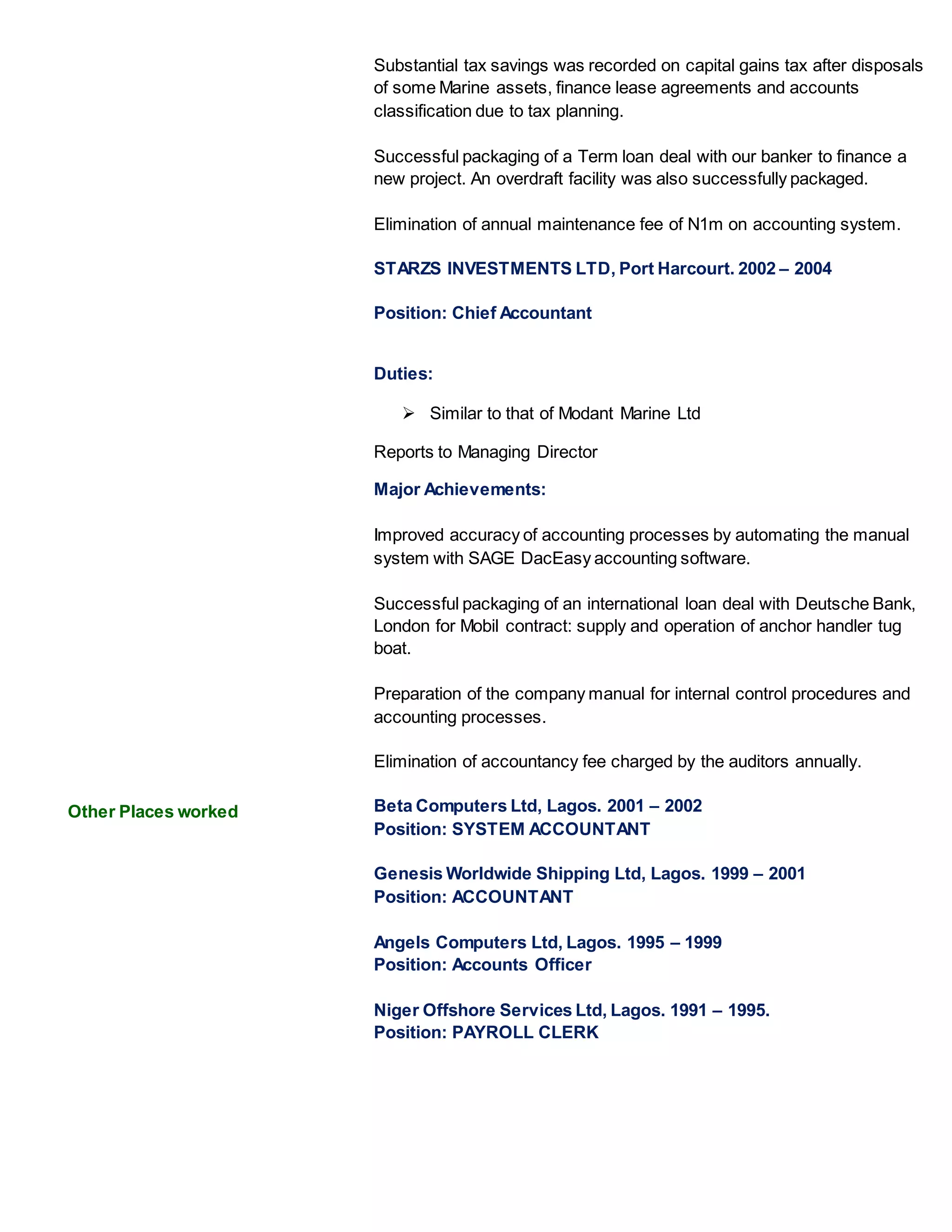 Efoma Timothy CV | PDF