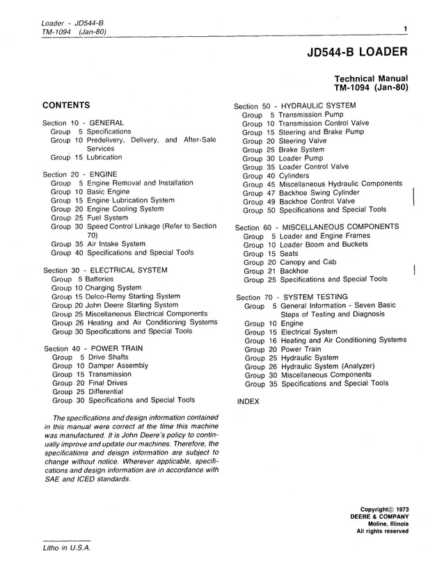 John Deere 544B Manual | PDF