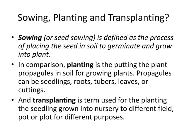 Sowing Methods Pptx Agriculture Industries