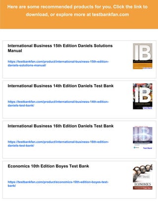 International Business 15th Edition Daniels Test Bank | PDF