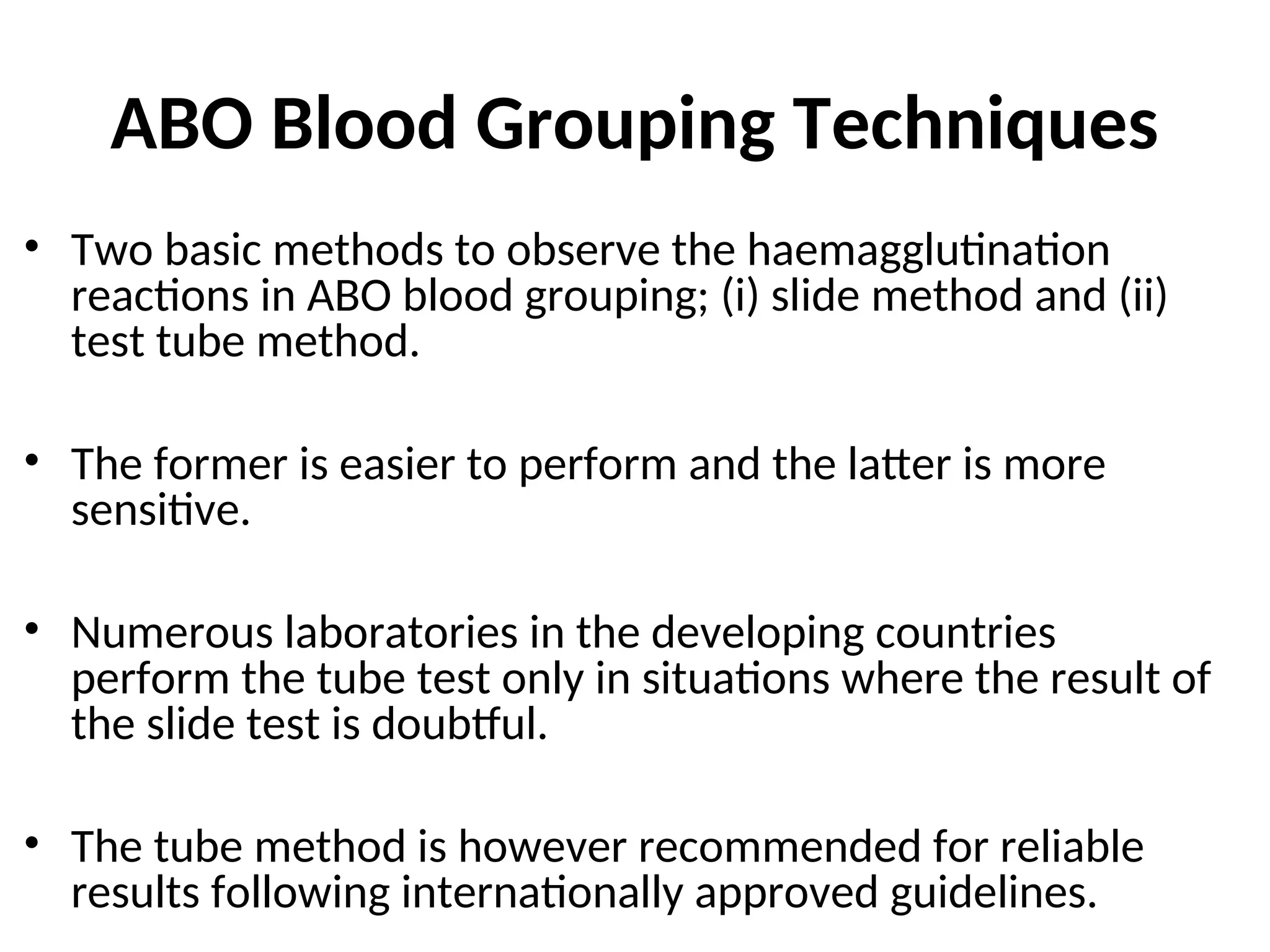 Laboratory methods of Blood Grouping techniques.p | PPT