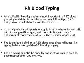 Laboratory methods of Blood Grouping techniques.p | PPT