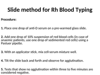 Laboratory methods of Blood Grouping techniques.p | PPT