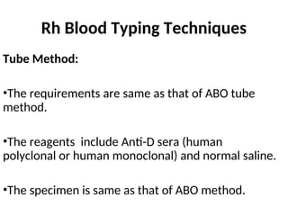 Laboratory methods of Blood Grouping techniques.p | PPT