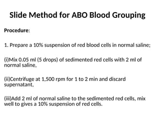 Laboratory methods of Blood Grouping techniques.p | PPT