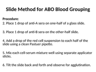 Laboratory methods of Blood Grouping techniques.p | PPT