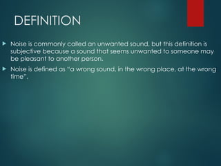 Noise Pollution and its effects, its all about noise pollution | PPT