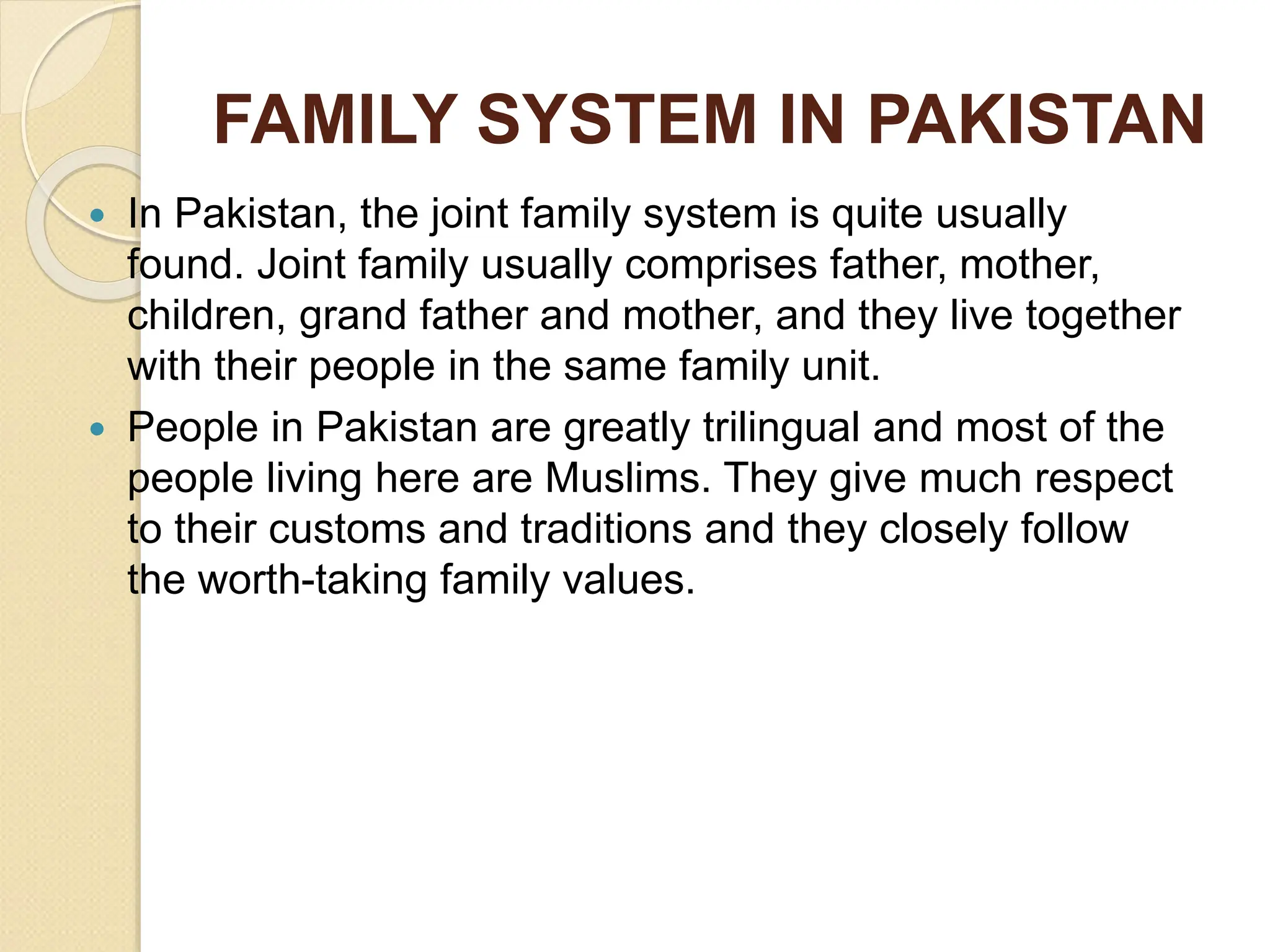 Causes of Disintegration of Joint Family system in Pakistan and Survey ...
