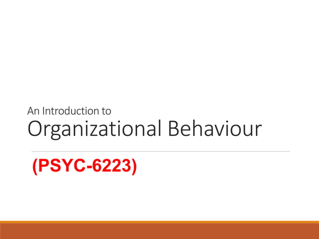 Intro organisational behaviour | PPT
