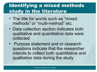 Applied Introduction to Mixed Methods Design | PPT